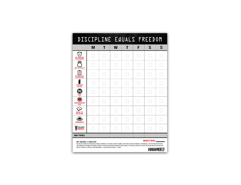 DEF Weekly Checklist - Paper Pad – Echelon Front